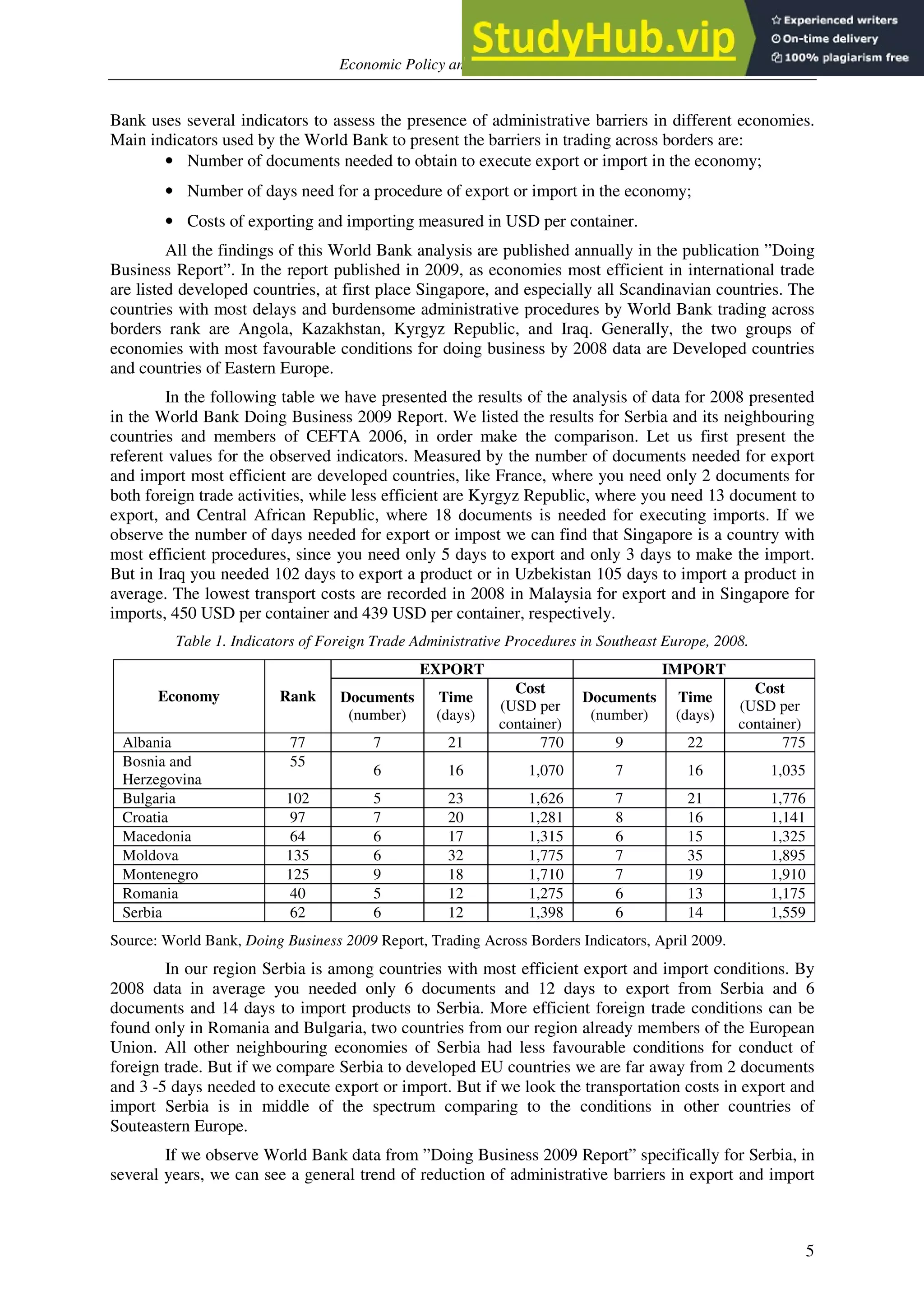 Administrative Barriers And Trade Facilitation | PDF | Financial ...