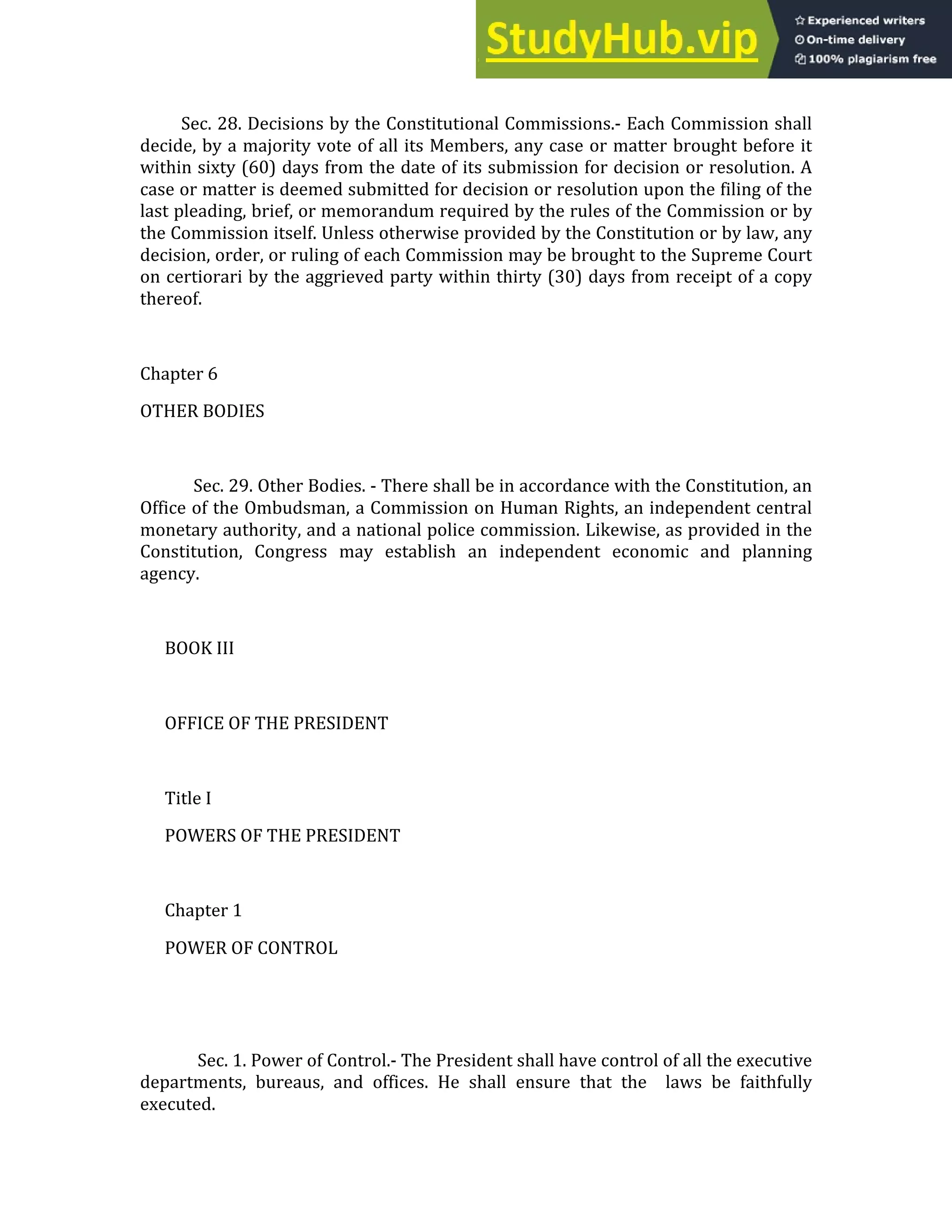 Administrative Code Of 1987 EO 292 | PDF