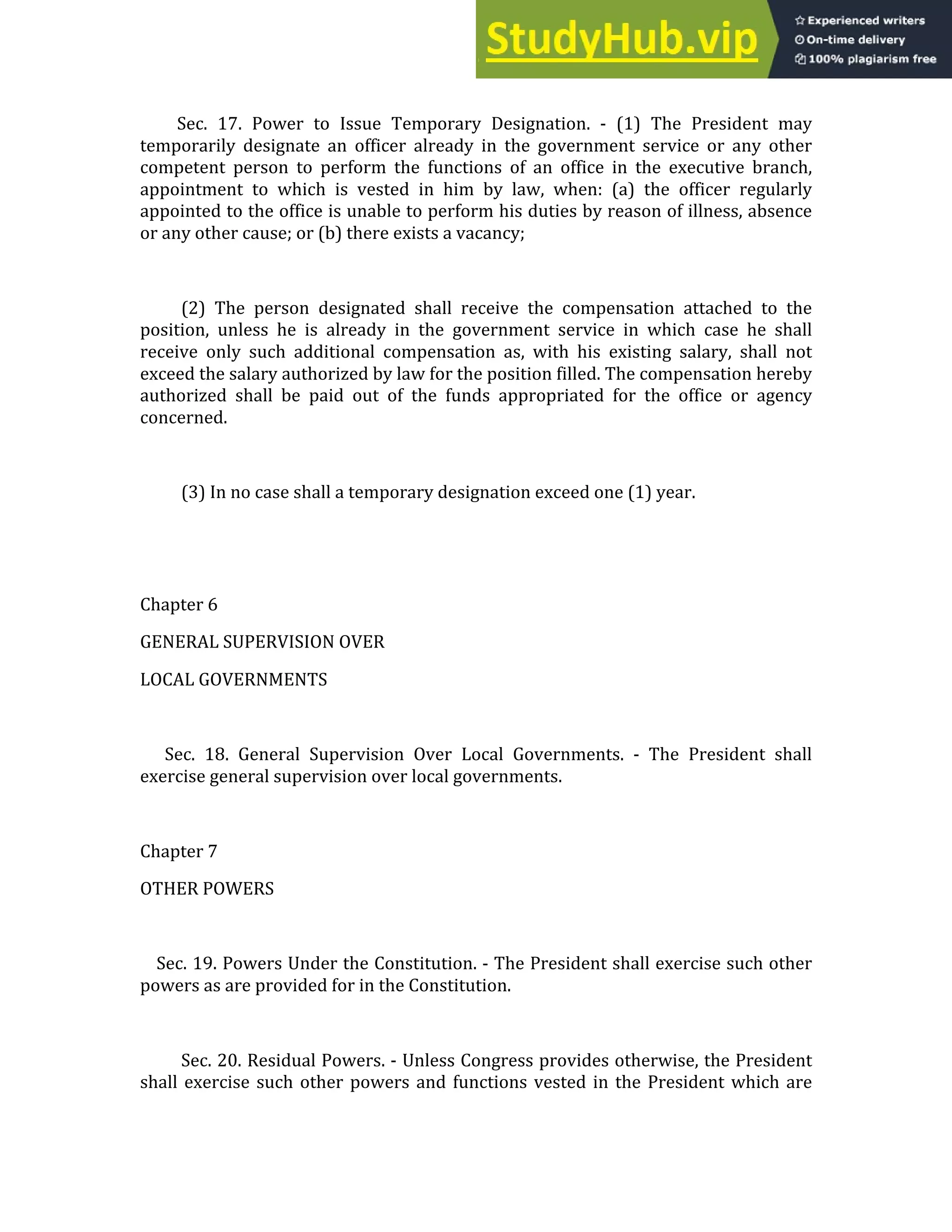 Administrative Code Of 1987 EO 292 | PDF