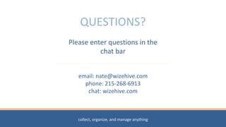 Getting Started with WizeHive: Administrative Features | PPT