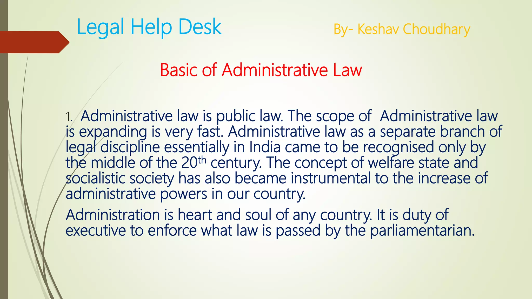 Basic of Administrative law | PPTX