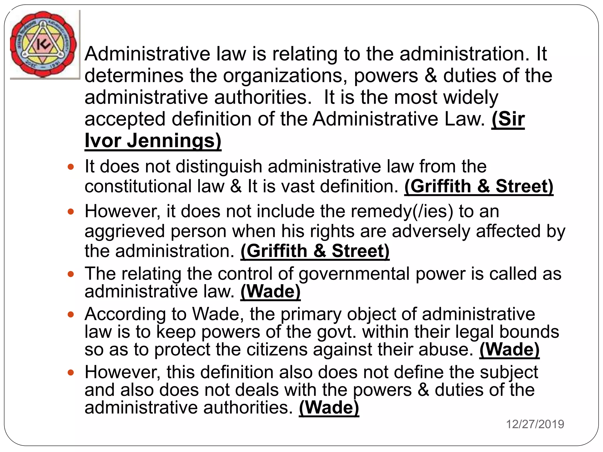 Administrative Law : Concept, Theories, Development | PPTX
