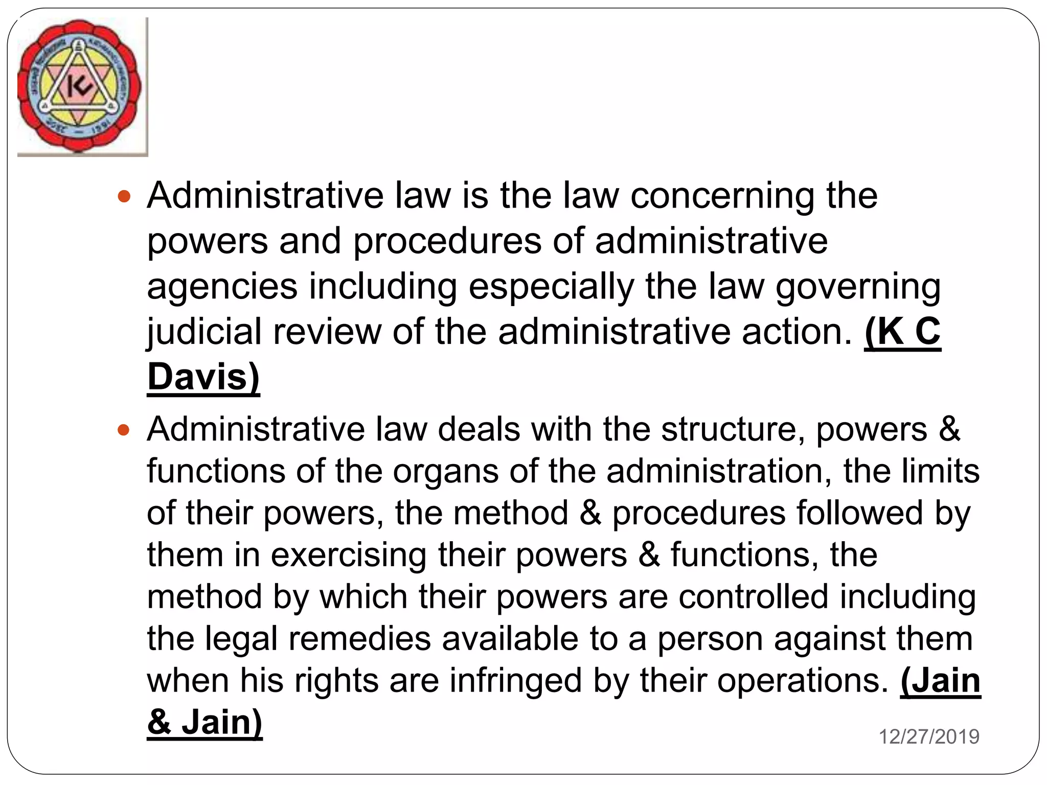 Administrative Law : Concept, Theories, Development | PPTX