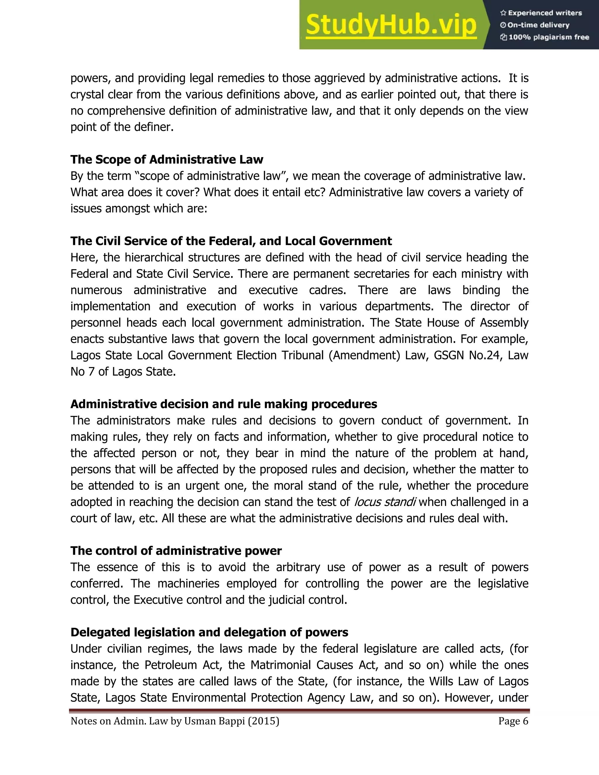 Administrative Law Notes.Pdf