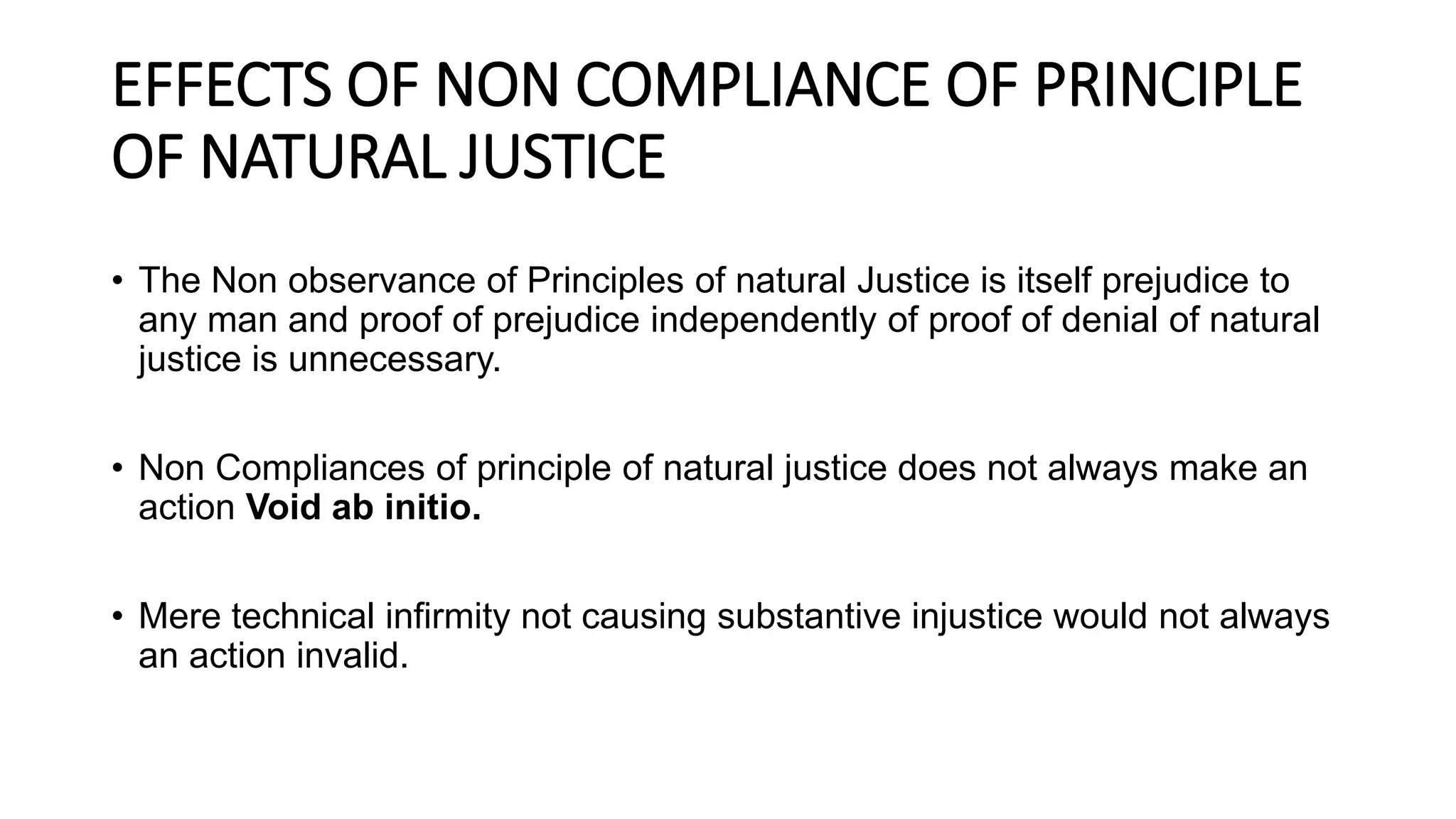effects of non compliance of principle of justice | PPTX