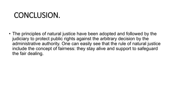 effects of non compliance of principle of justice | PPTX