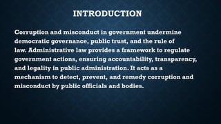 Administrative Law’s role in addressing corruption and misconduct in ...