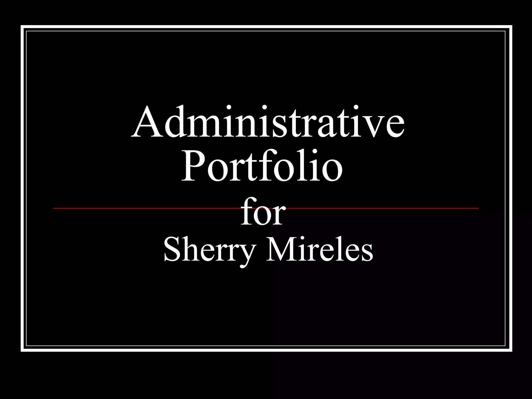 Administrative portfolio powerpiont | PPT