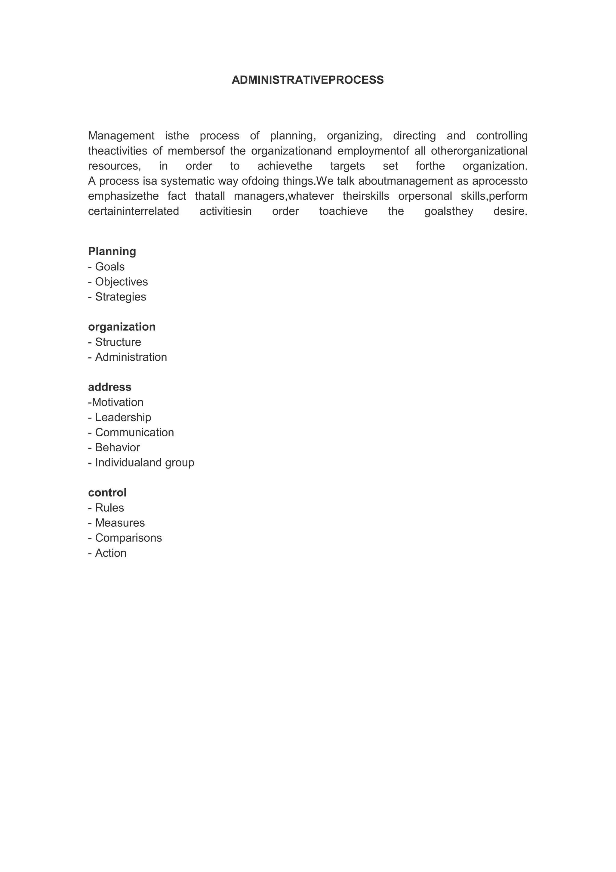 Administrative process | DOCX