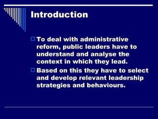 Administrative reform as adaptive challenge | PPT