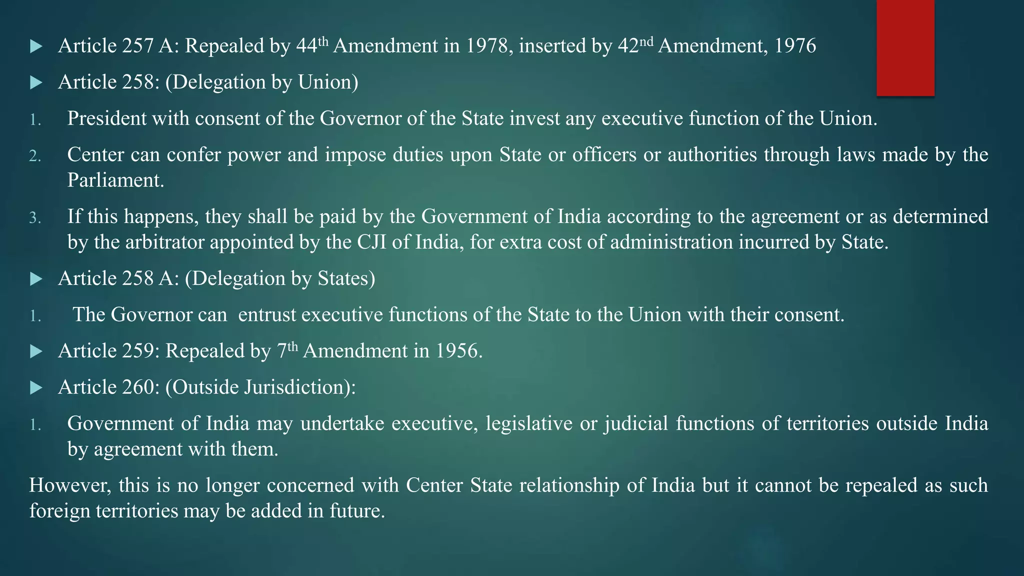 Administrative relationship between centre and state | PPTX