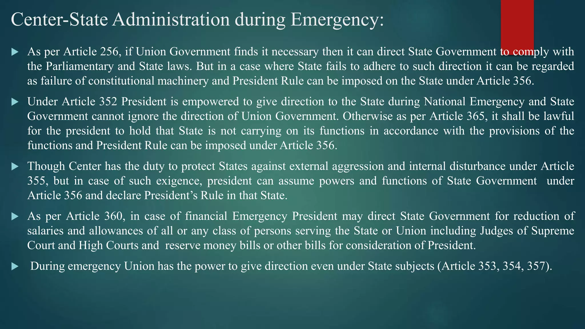 Administrative relationship between centre and state | PPTX