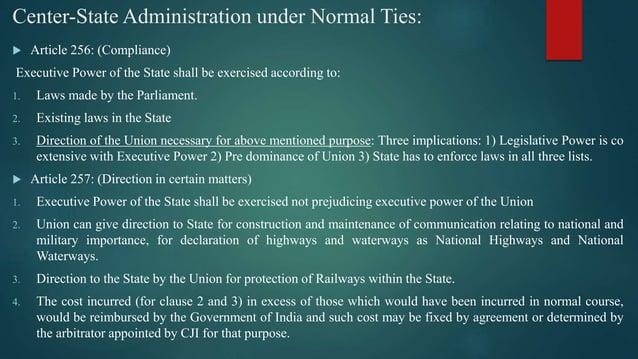 Administrative relationship between centre and state | PPTX | Political ...