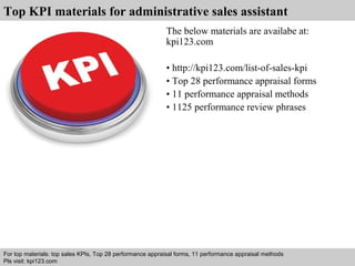 Administrative sales assistant kpi | PPT