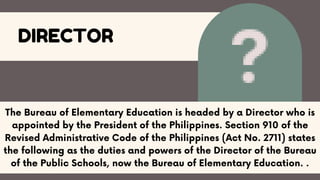 Administrative & Supervisory Organization of the Bureau of Elementary ...