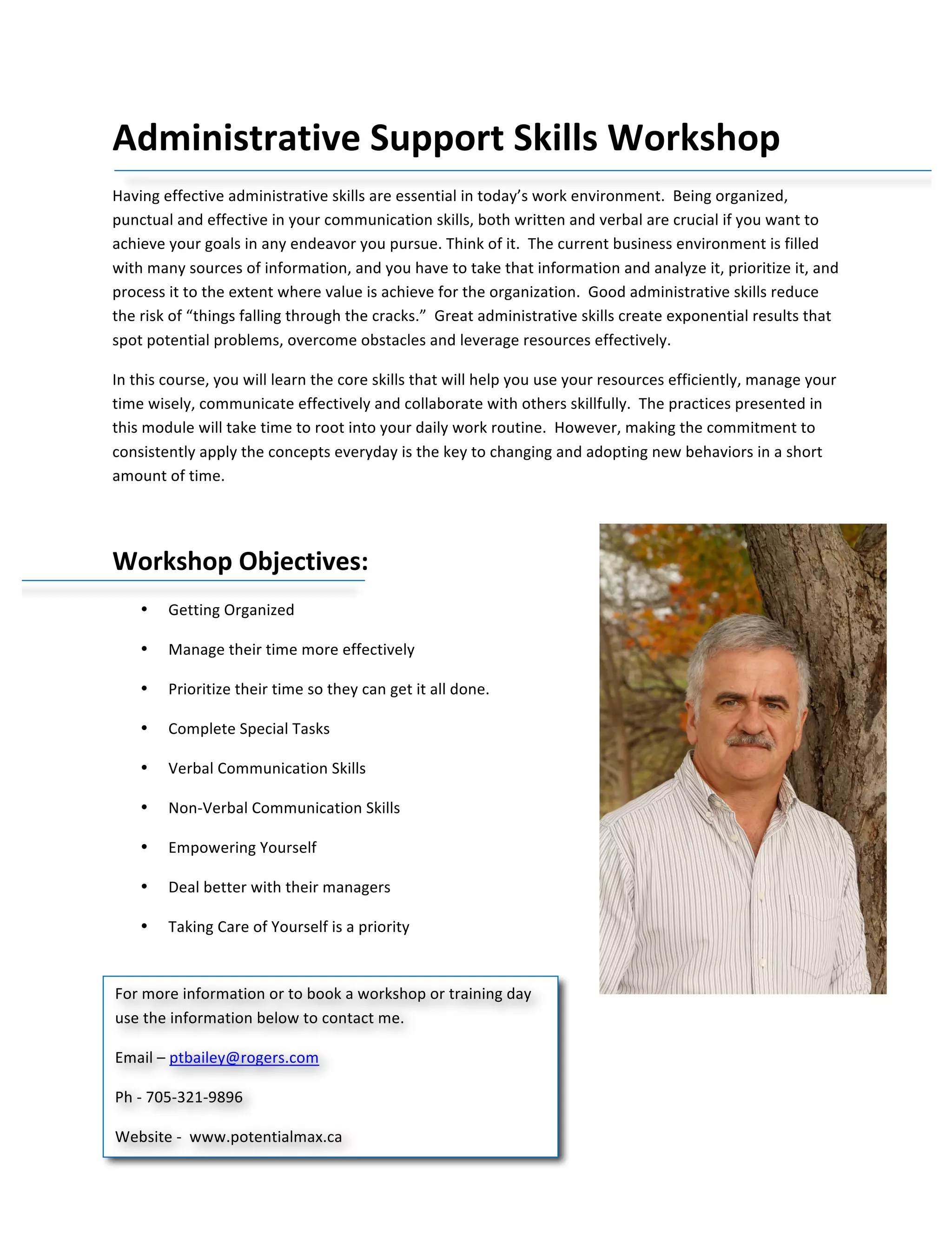 Administrative support skills workshop | PDF