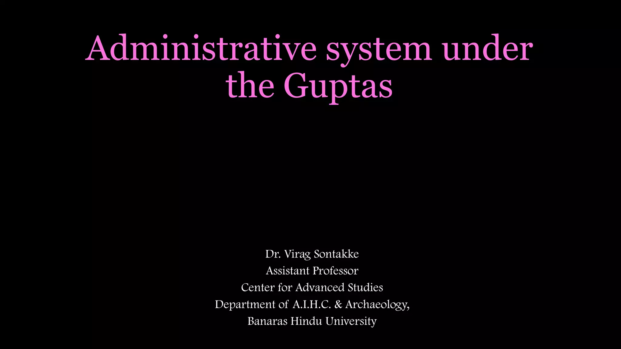 Administrative System of Gupta Dynasty | PDF
