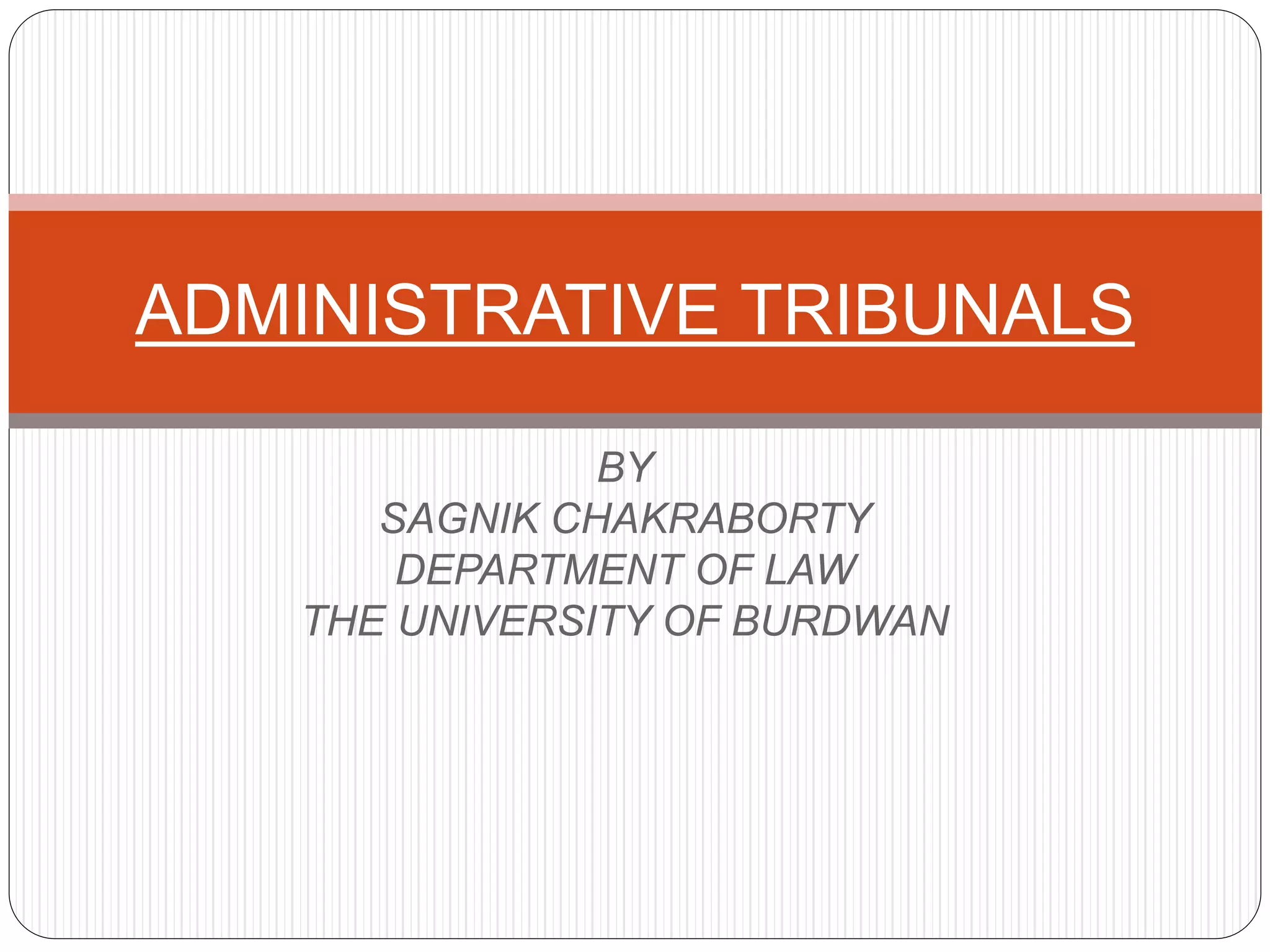 Administrative Tribunals | PPTX
