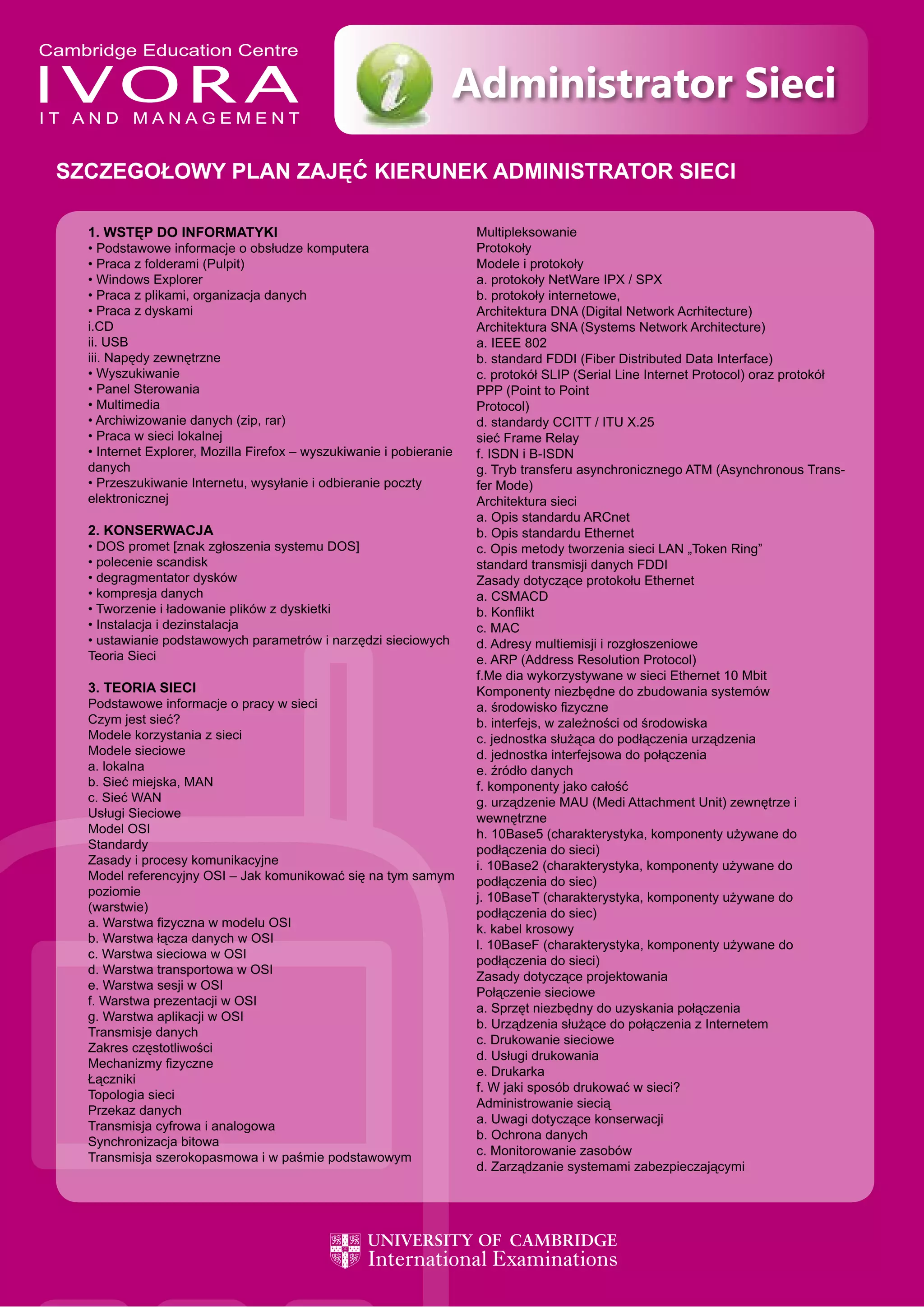 Administracja Sieci- szkolenie | PDF