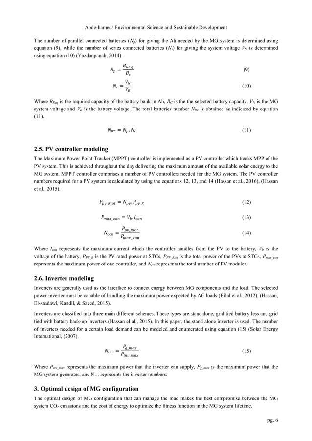 Optimal Sizing and Design of Isolated Micro-Grid systems | PDF