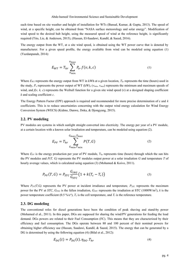 Optimal Sizing and Design of Isolated Micro-Grid systems | PDF