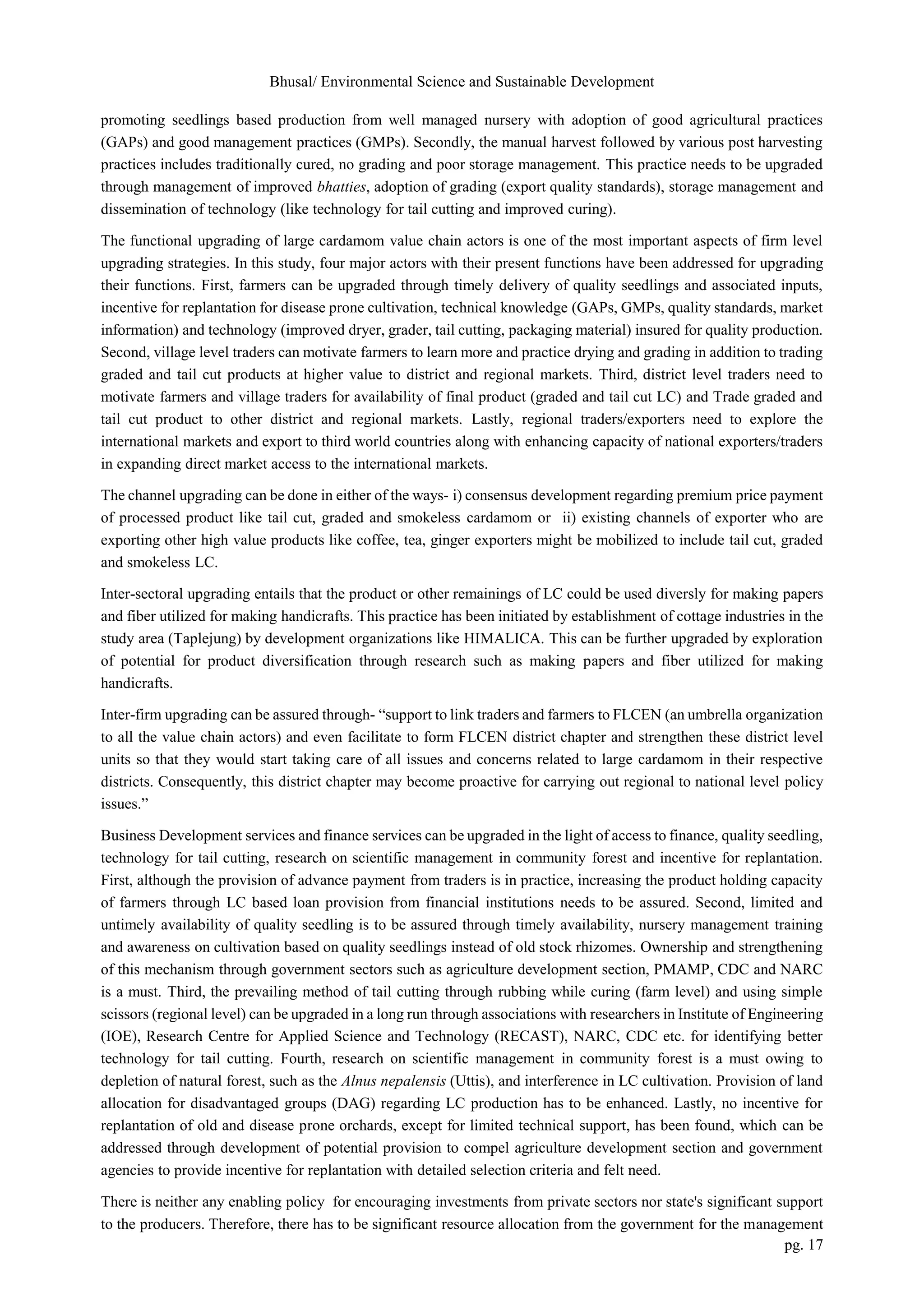 Value Chain Analysis of Large Cardamom in Taplejung District of Nepal ...
