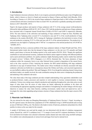 Value Chain Analysis of Large Cardamom in Taplejung District of Nepal ...