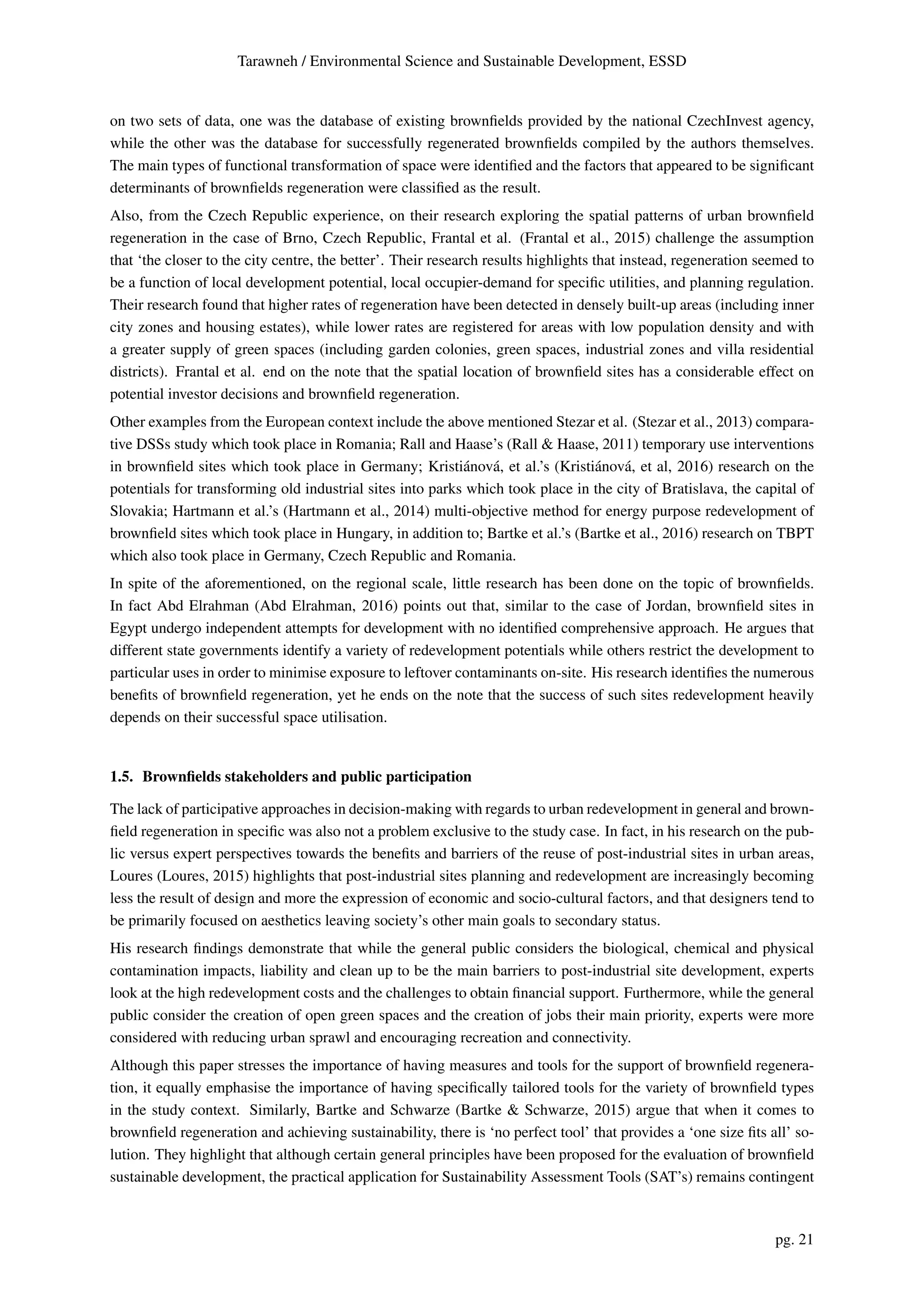 Brownfield Sites as Catalysts for Sustainable Urban Regenerationand the ...