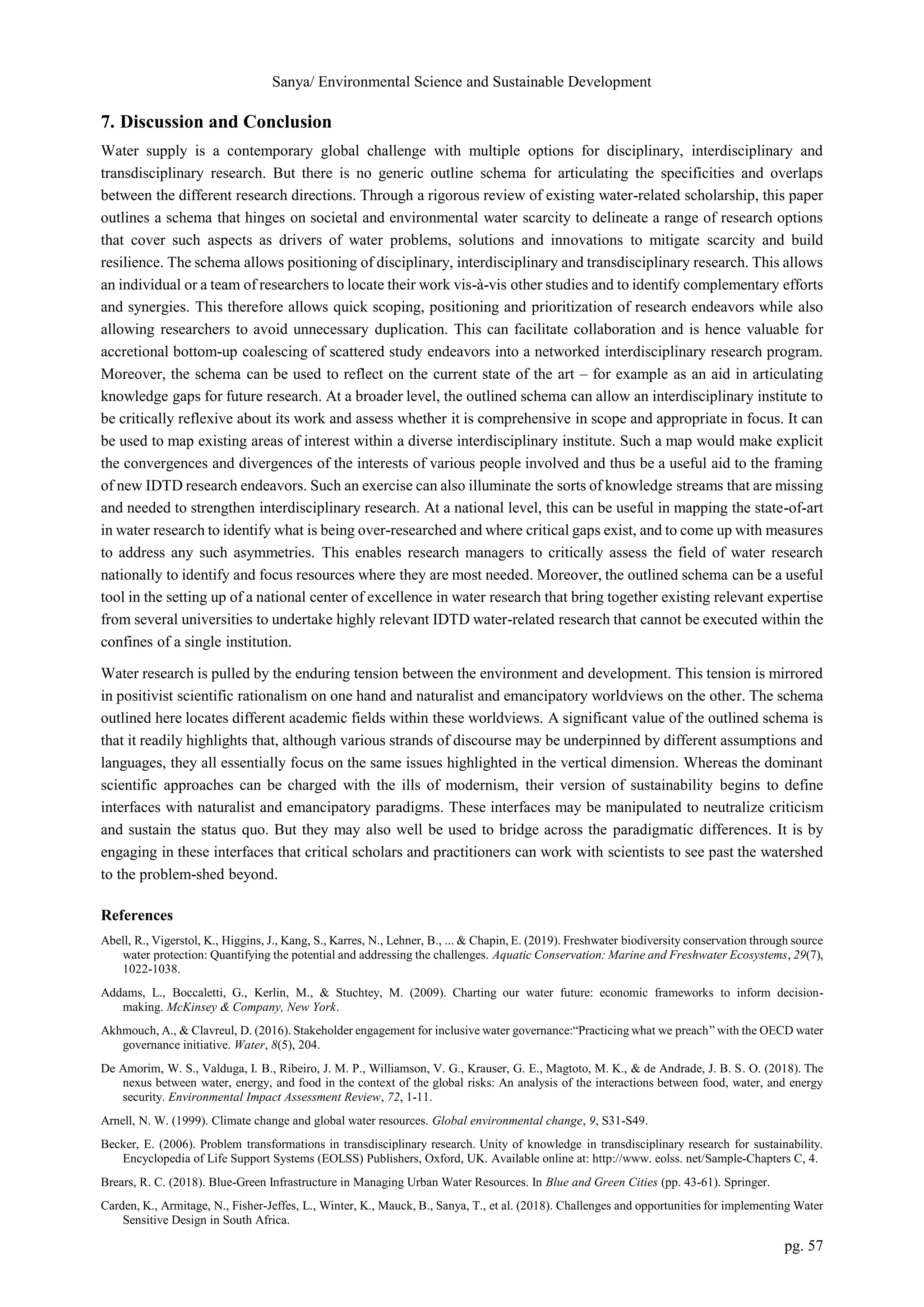 Freshwater: Towards a Better Understanding of a Wicked Problem | PDF