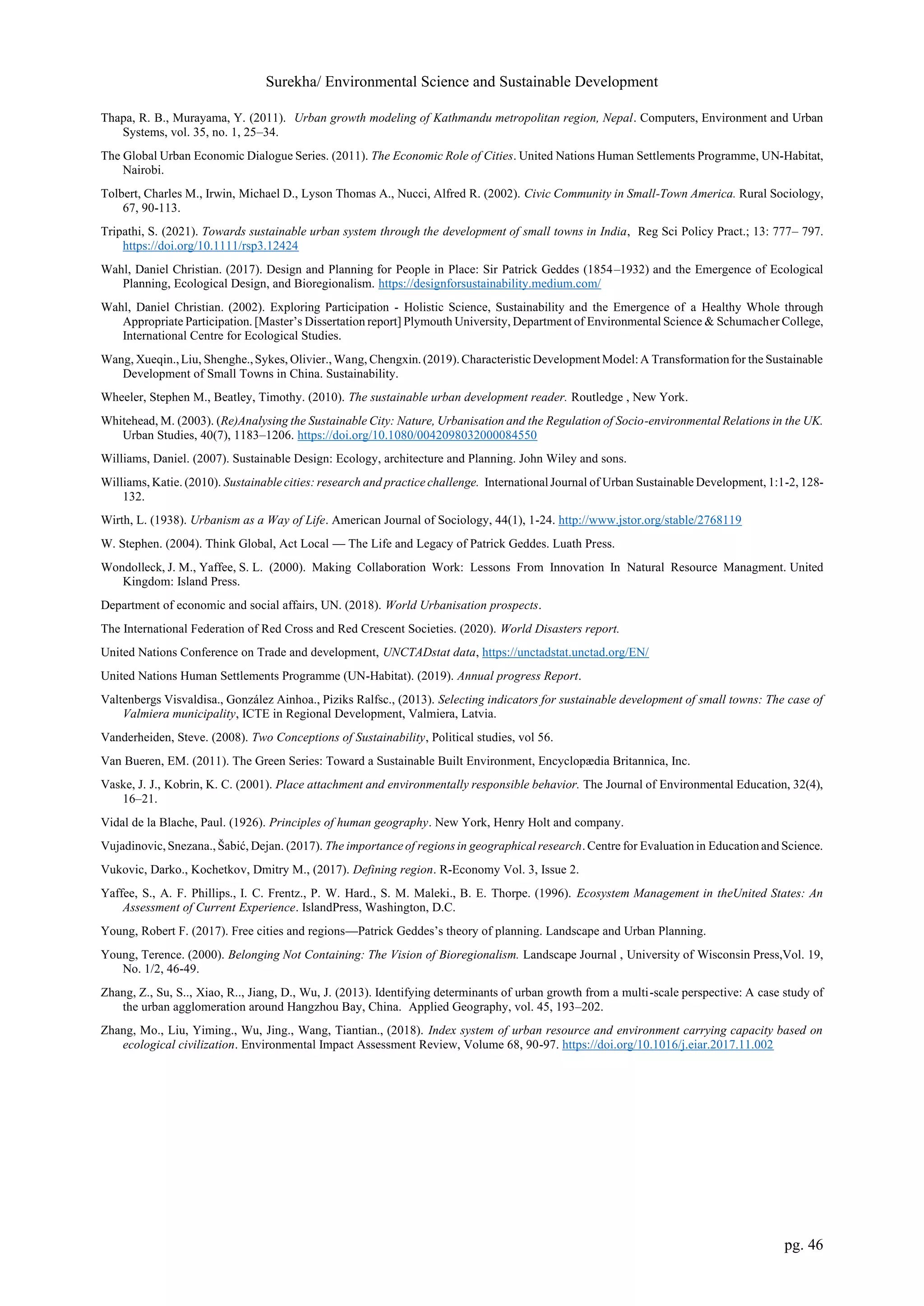 Sustainable Urban Development: Bioregionalistic Vision for Small Towns ...