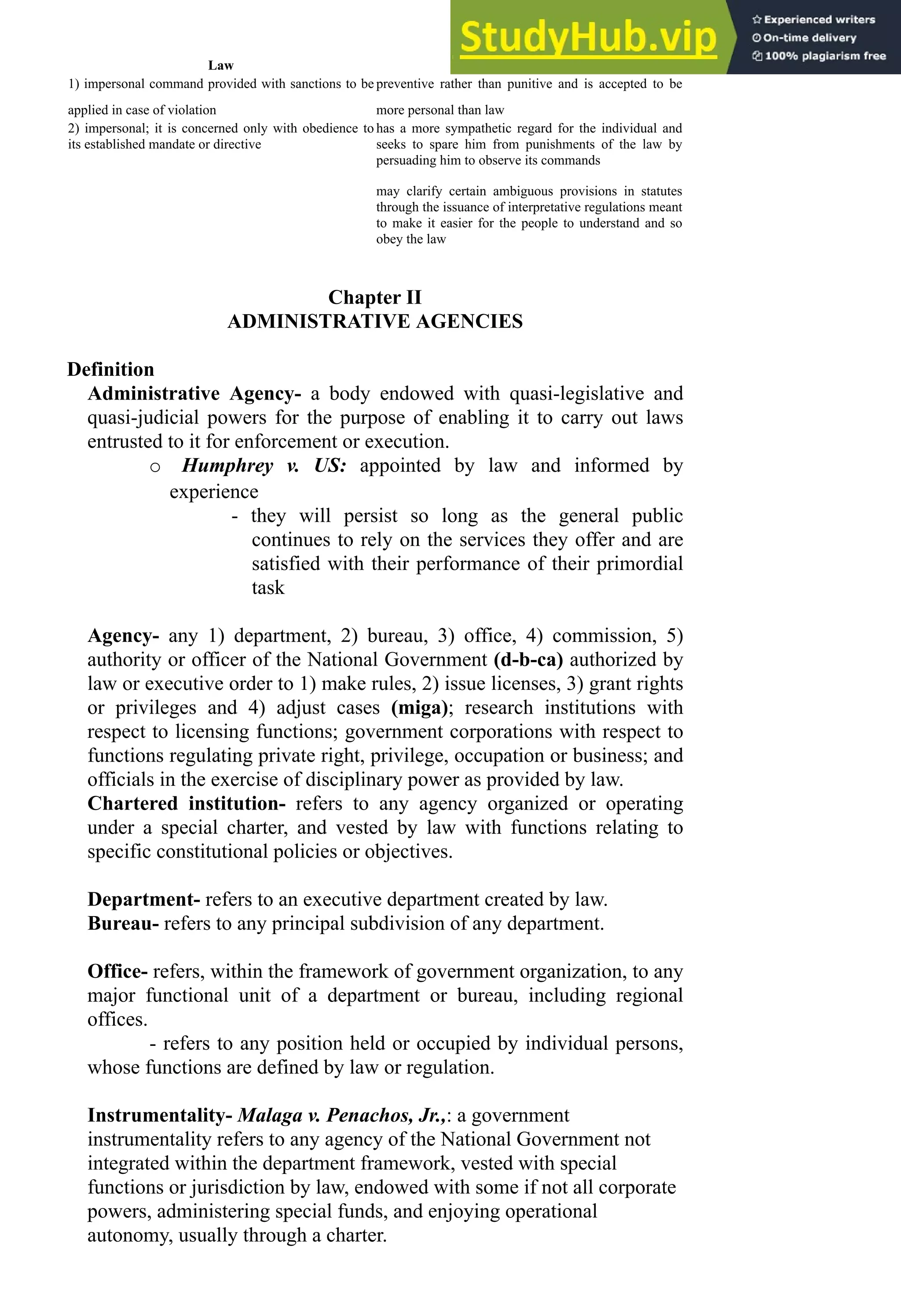 Admin Law By Agpalo Reviewer | PDF