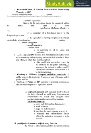 Admin Law By Agpalo Reviewer | PDF | Law