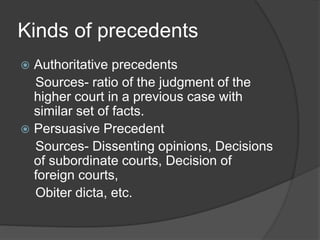 Precedent as a source of law | PPTX | Law