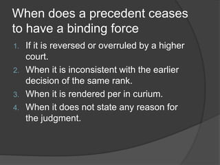 Precedent as a source of law | PPTX | Law
