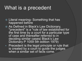 Precedent as a source of law | PPT