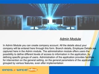 Admin Module eresource 3GL ERP(ERP for Transportation) | PPT