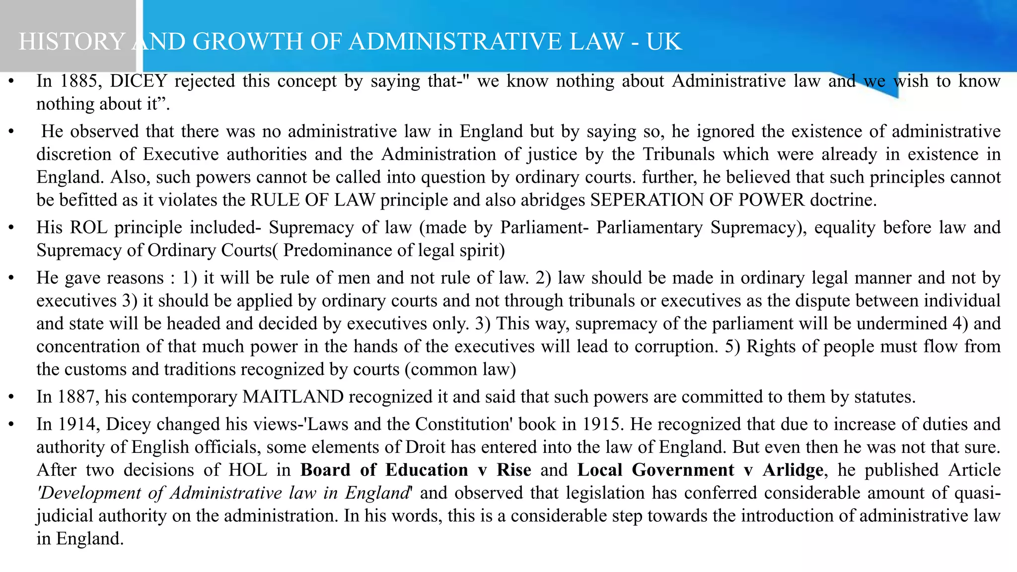 Concept of Administrative law | PPTX