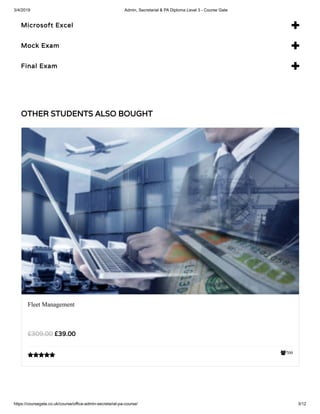 Admin, secretarial & PA diploma level 3 - course gate | PDF