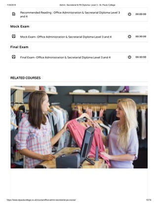 Admin, Secreterial & PA Diploma: Level 3 - St. Pauls College | PDF | Business | Business and Finance