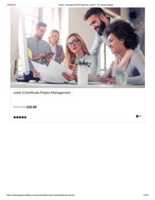 Admin, Secreterial & PA Diploma: Level 3 - St. Pauls College | PDF | Business | Business and Finance