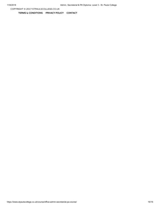 Admin, Secreterial & PA Diploma: Level 3 - St. Pauls College | PDF | Business | Business and Finance