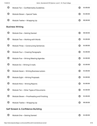 Admin, Secreterial & PA Diploma: Level 3 - St. Pauls College | PDF | Business | Business and Finance