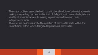 Constitutional Validity of Administrative Rule Making | PPT