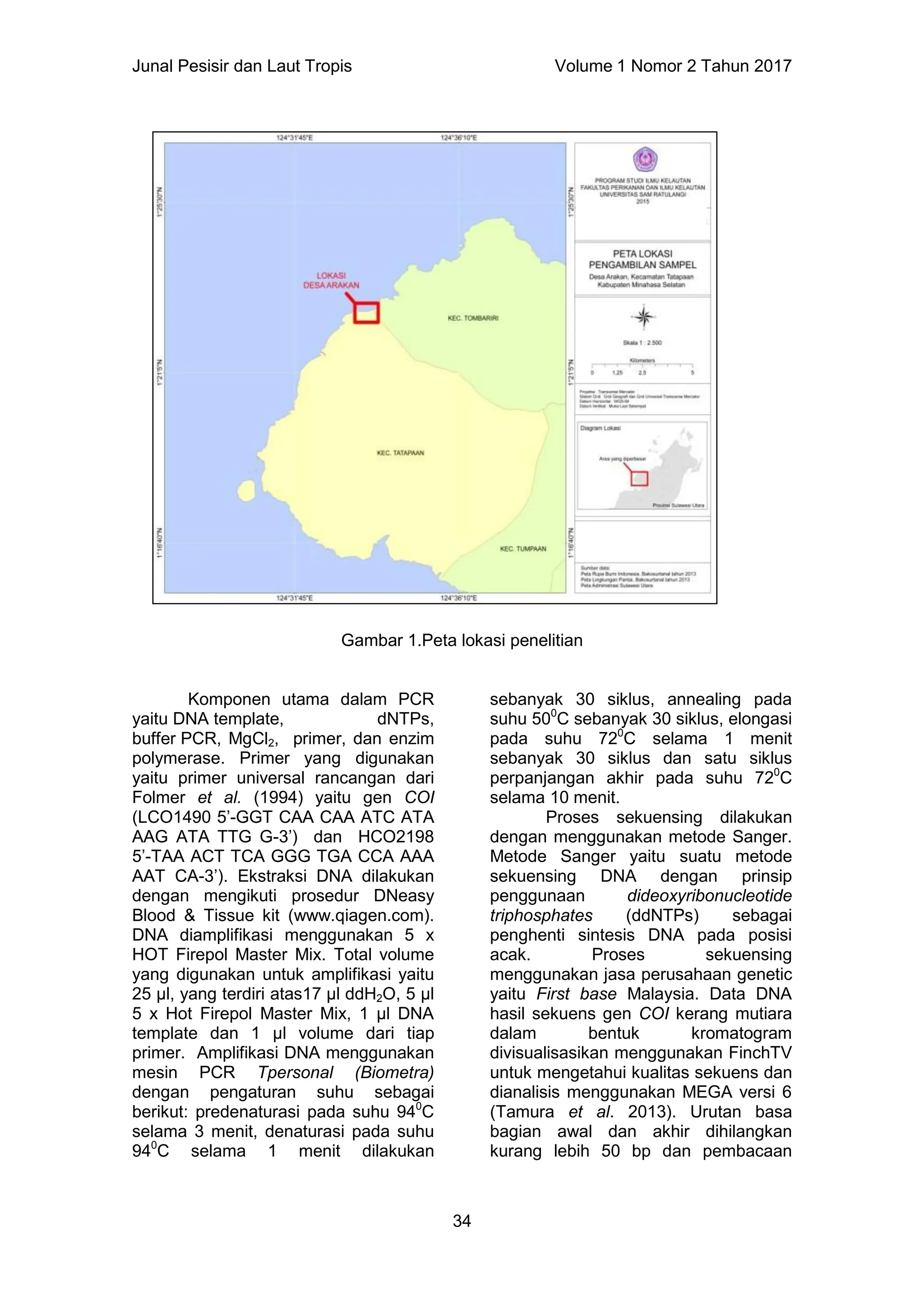 DNA BARCODE DAN ANALISIS FILOGENETIK MOLEKULER BEBERAPA JENIS BIVALVIA ...