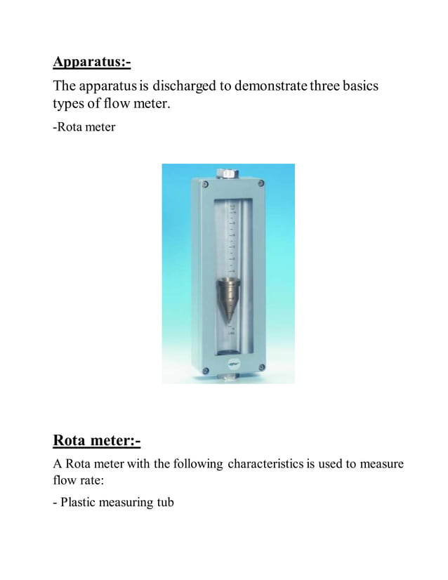 exp.9 flow meter demonstration | DOCX