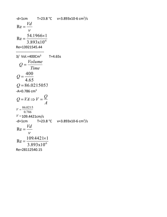 Reynold's number | PDF