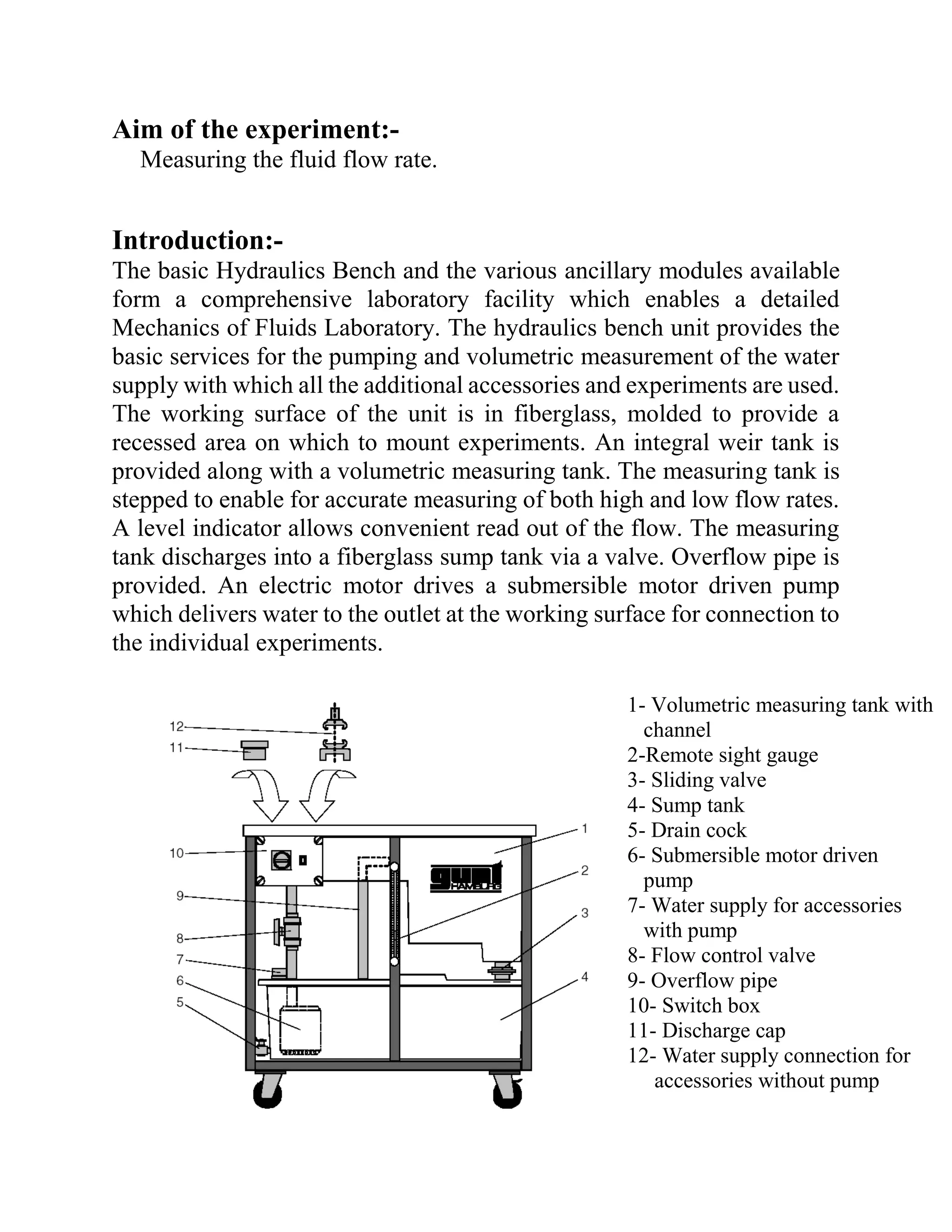 fluid mechanics exp. Flow rate | PDF