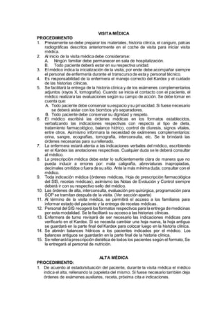 Admisión del paciente | DOCX