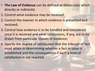 Admissibility of forensic evidence in the court of law | PPTX