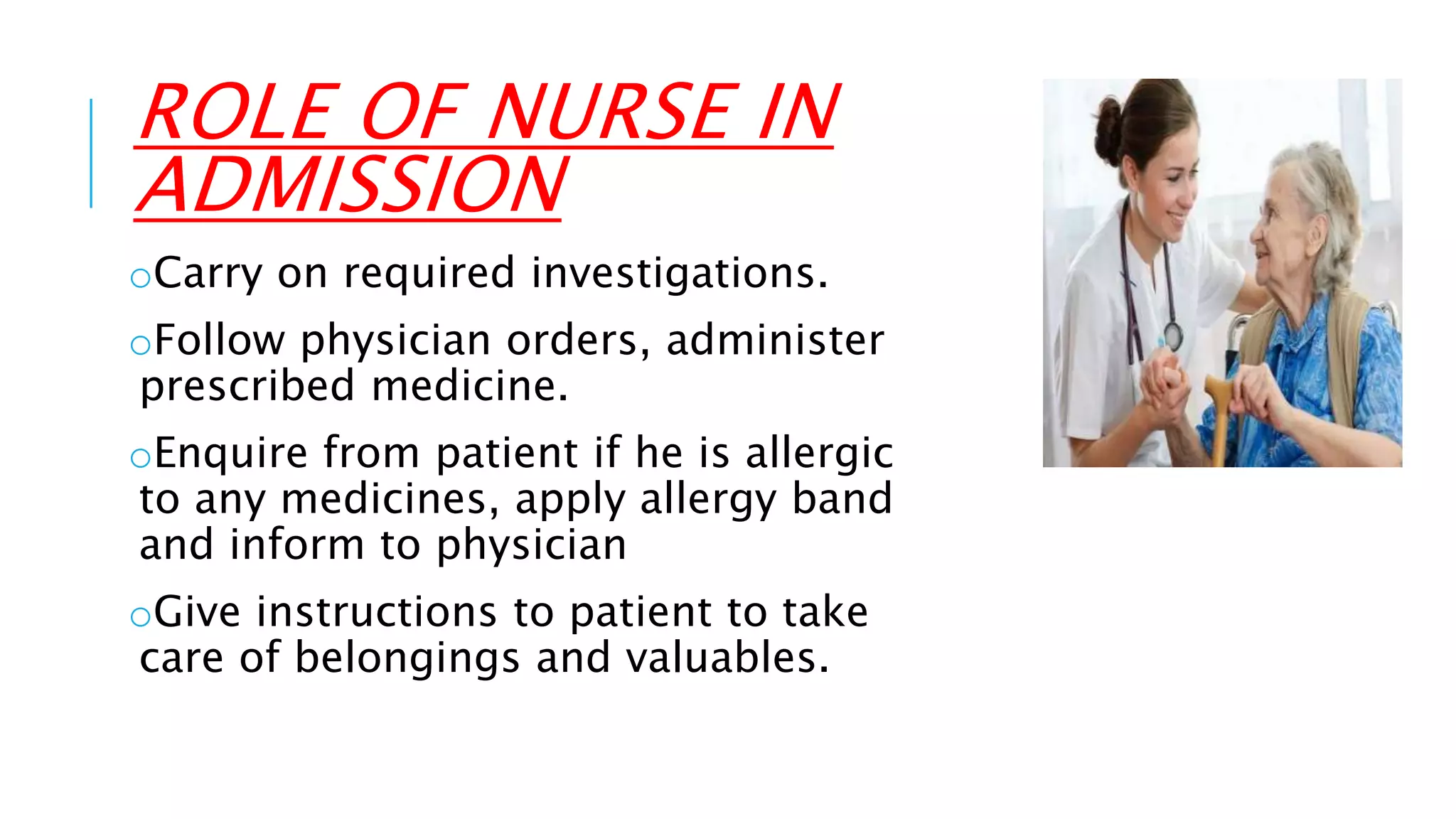 Admission of client to hospital | PPTX